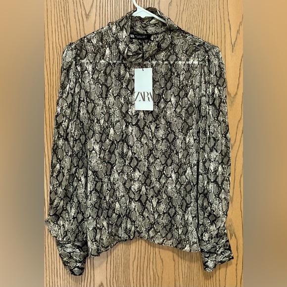 Zara | Tops | Zara Snake Print Blouse | Poshmark